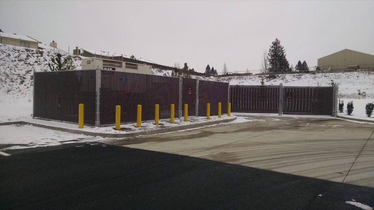 Chain Link Fence with Slats - Angler Fencing